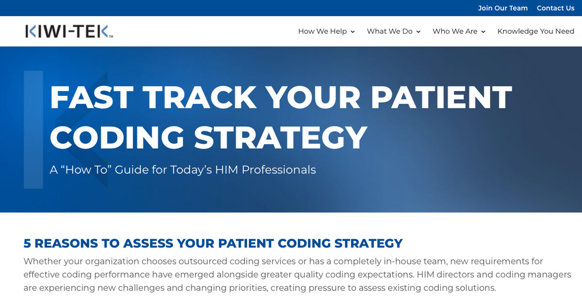 How to Improve Your Patient Coding Strategy | Kiwi-Tek